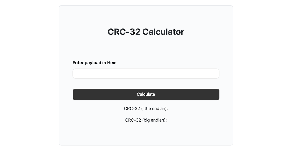 Single Page CRC Calculator with TypeScript